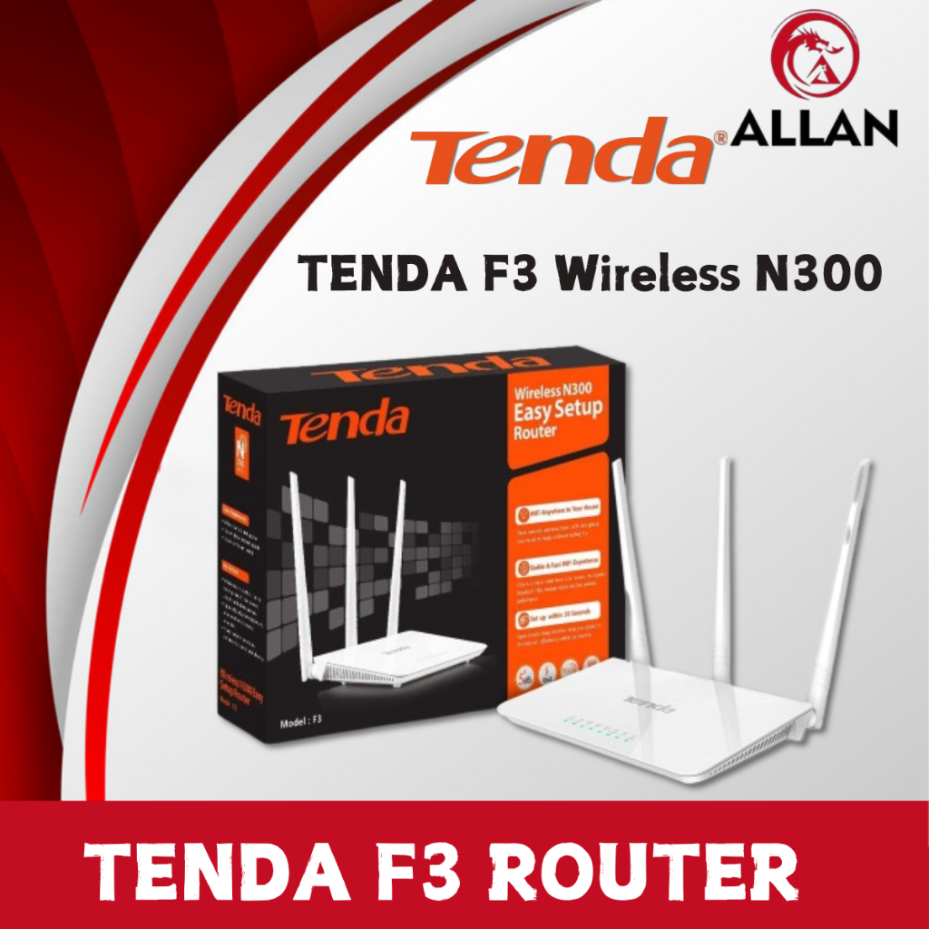 Tenda F3 300Mbps Wi-Fi Router Easy Setup WPS Button Parental Control ... Tenda F3 300Mbps Wi-Fi Router Easy Setup WPS Button Parental Control ...