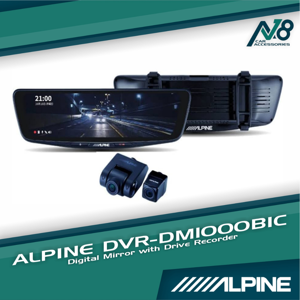 Alpine DVR-DM1000BIC Digital Mirror with Drive Recorder Genuine ...