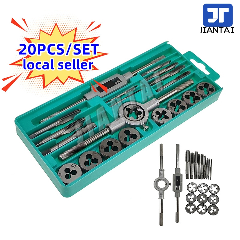 20PCS Adjustable Tap and Die Set Hand Tap Wrench threader Metric ...