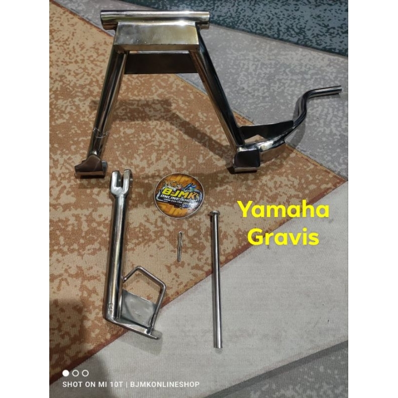 STAINLESS CENTER STAND SIDE STAND FREE EHE ( GRAVIS ) | Shopee Philippines