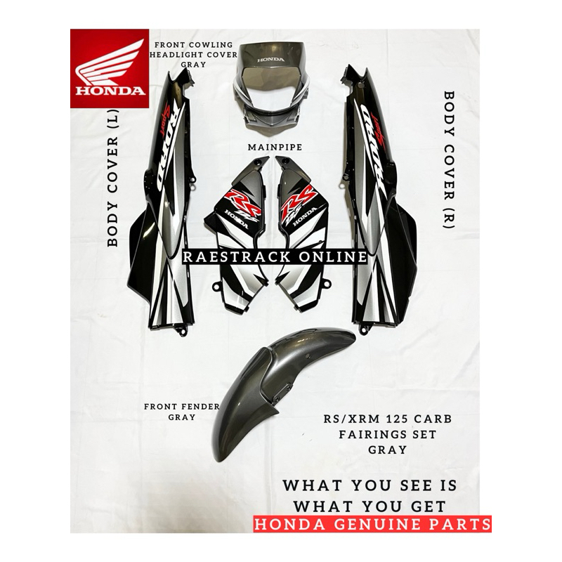 HONDA RS XRM 125 CARB FAIRINGS SET GRAY without ARARO | Shopee Philippines