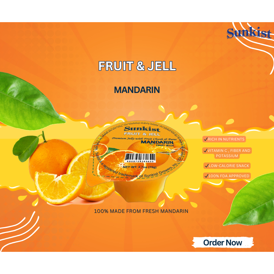 SUNKIST FRUIT & JELL MANDARIN-JELLY WITH CHUNK & PUREE | Shopee Philippines