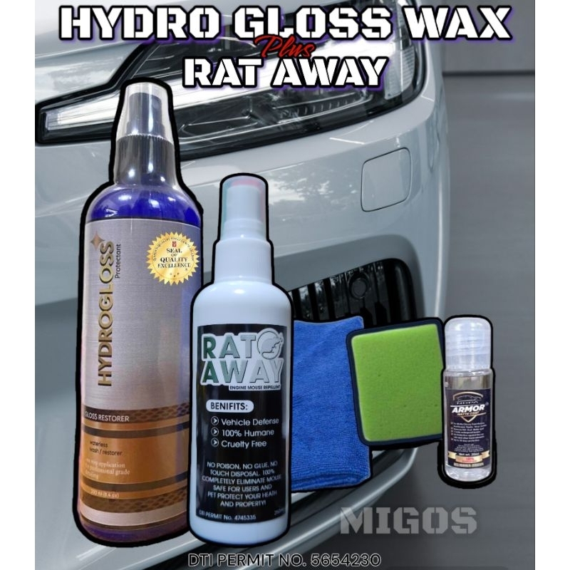 Premium Hydro Gloss Wax with Rat Away (Freebies: 1 Towel ,1 Sponge 1 ...
