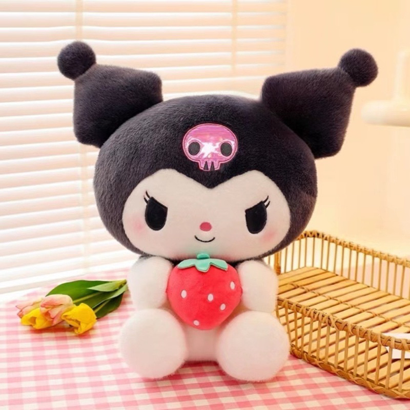 Sanrio Stuff Toy 30cm Kuromi Cute Birthday Gift Kuromi with Strawberry ...