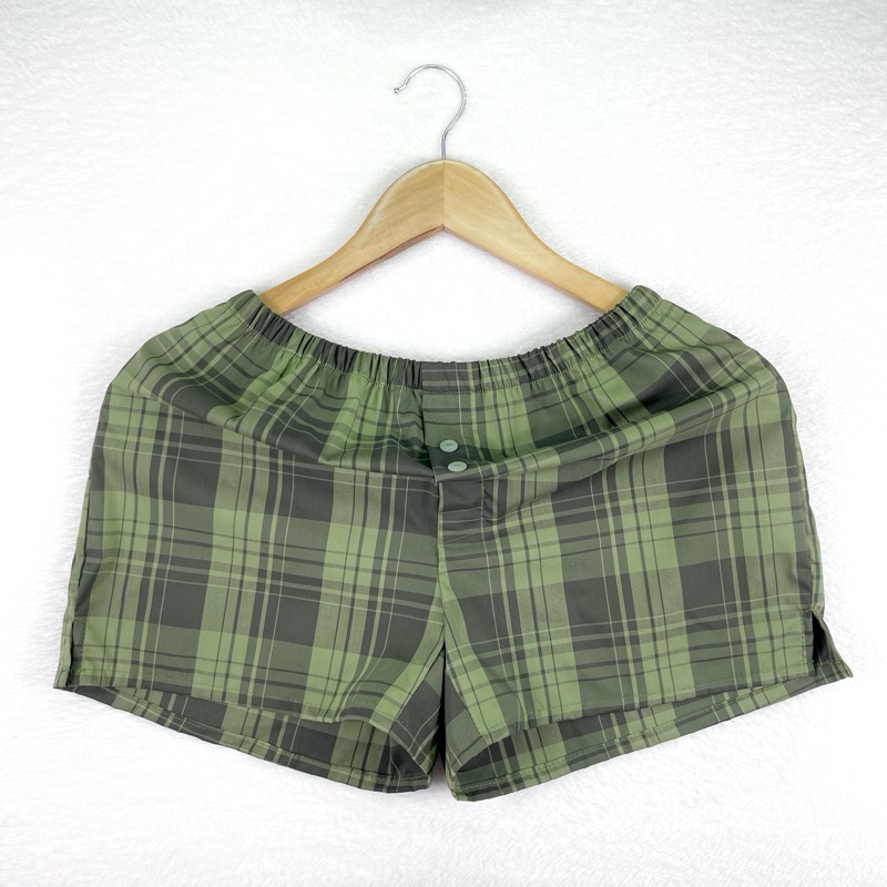 Checkered / Plaid / Mixed Prints Vented-Hem Boxer Shorts | Sleepwear ...