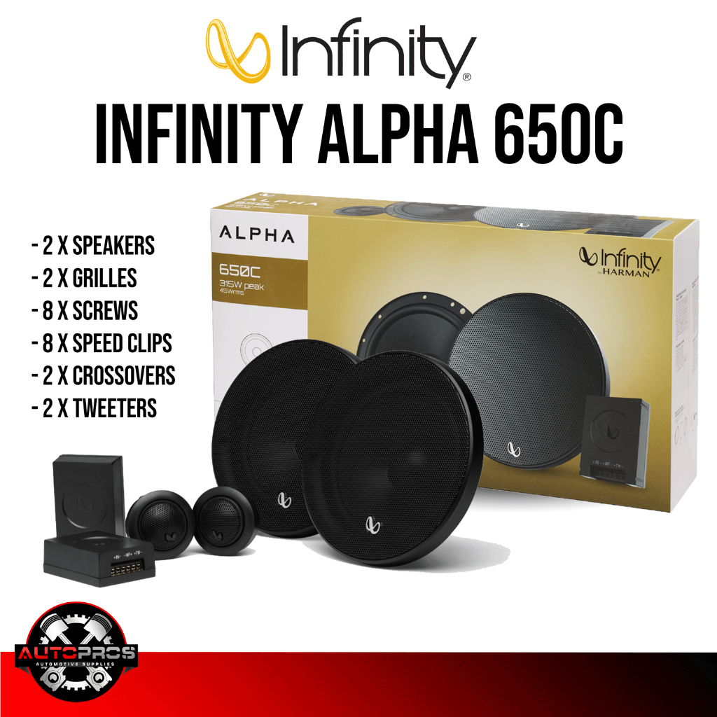 Infinity Alpha 650C 6-1/2" (160mm) 2 Way Component Speaker System 45W ...