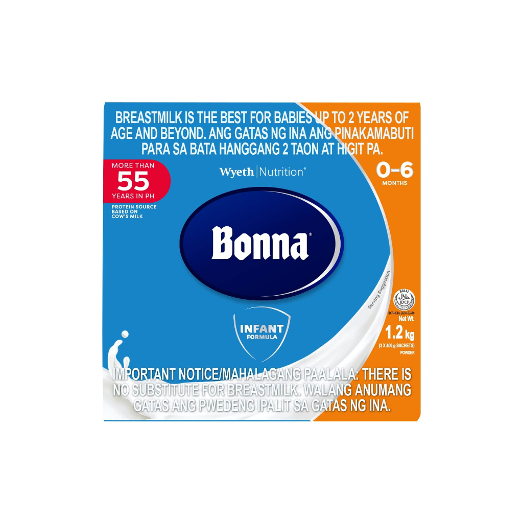 Bonna Stage 1 Infant Formula Plain For 0 To 6 Months, Bag In Box 1.2Kg ...