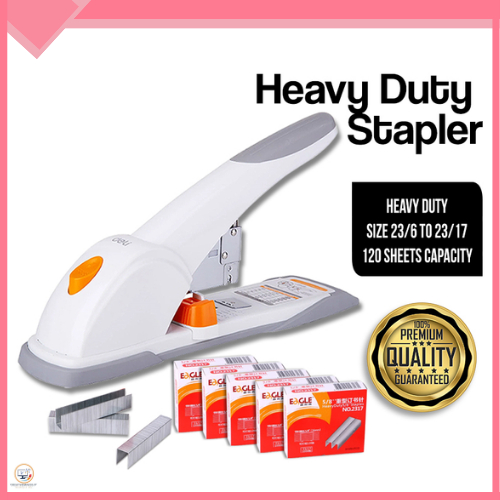 Heavy Duty Stapler No.0486 + Heavy Duty 23/17 Staples (max 120sheets ...