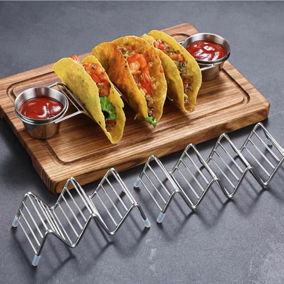 COD Stainless Steel Taco Mold Holder Wave Shape Tortilla Stand Rack ...
