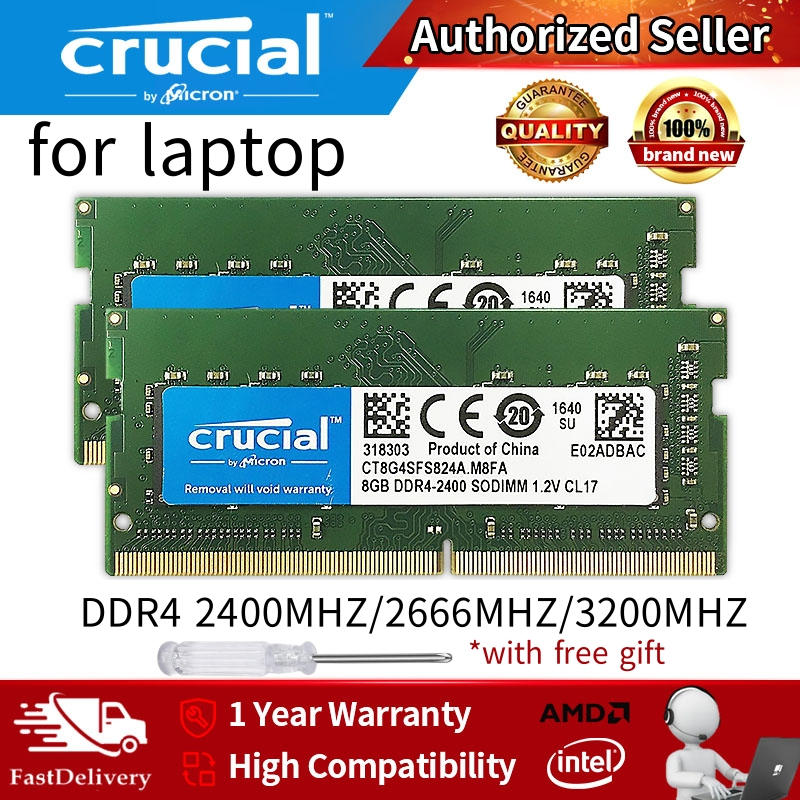 【24h Ship】Crucial DDR4 RAM Laptop Memory So-dimm 8GB 4GB 16G 2400MHZ 2666MHZ 1.2V 260pinFor ...