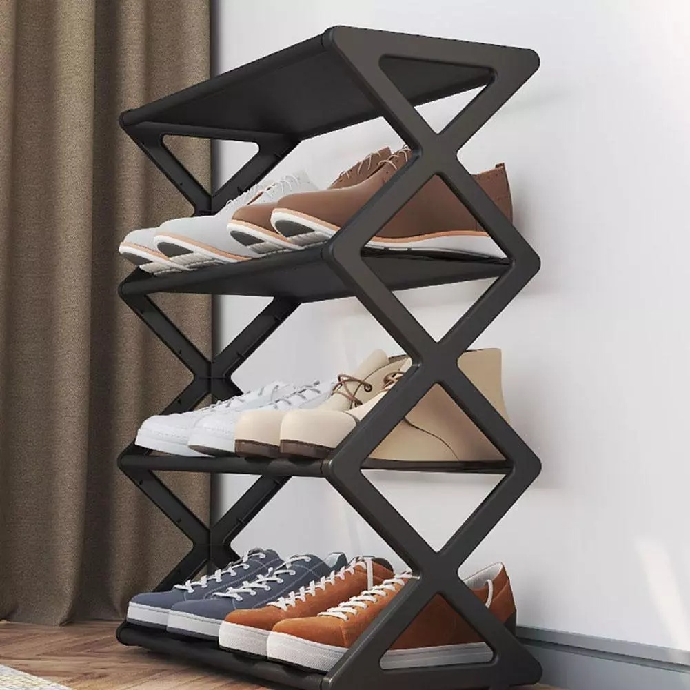 Creative X-shaped Shoe Rack Simple Shoe rack Simple Shoe rack | Shopee ...