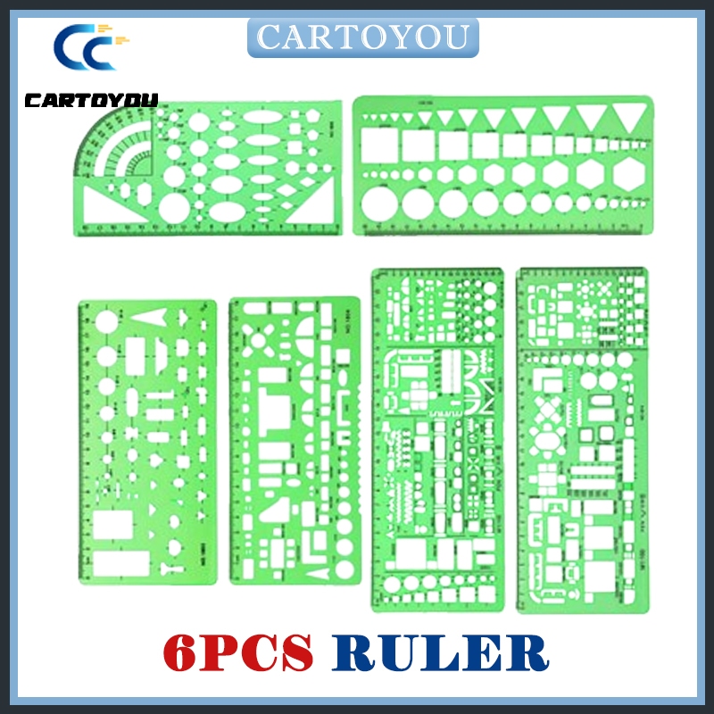 6 Pcs Architect Multi Purpose Drawing Template Interior Design and ...