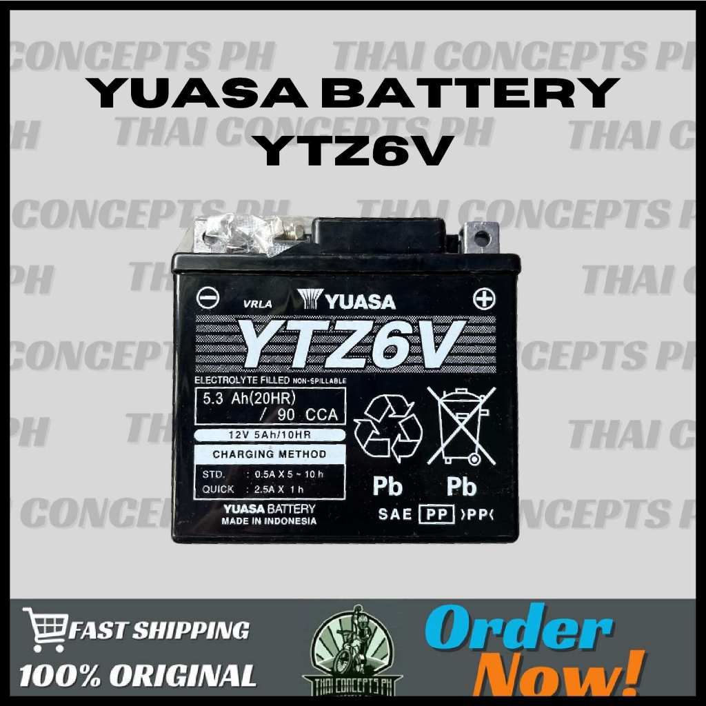 YUASA YTZ6V MOTORCYCLE BATTERY for nmax v2 / aerox v2 / click | Shopee ...