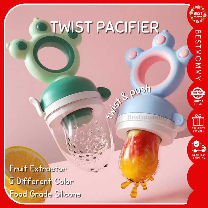 BESTMOMMY Baby Twist Fruit Pacifier Silicone Holder Infant Pacifier ...