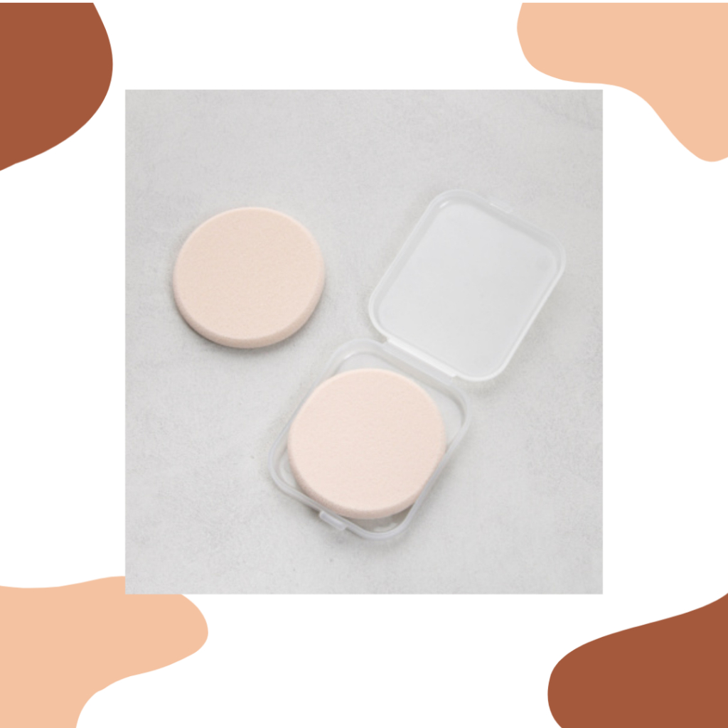 DAISO KOREA - 2 Round Puffs Make-up (including carrying case) | Shopee Philippines