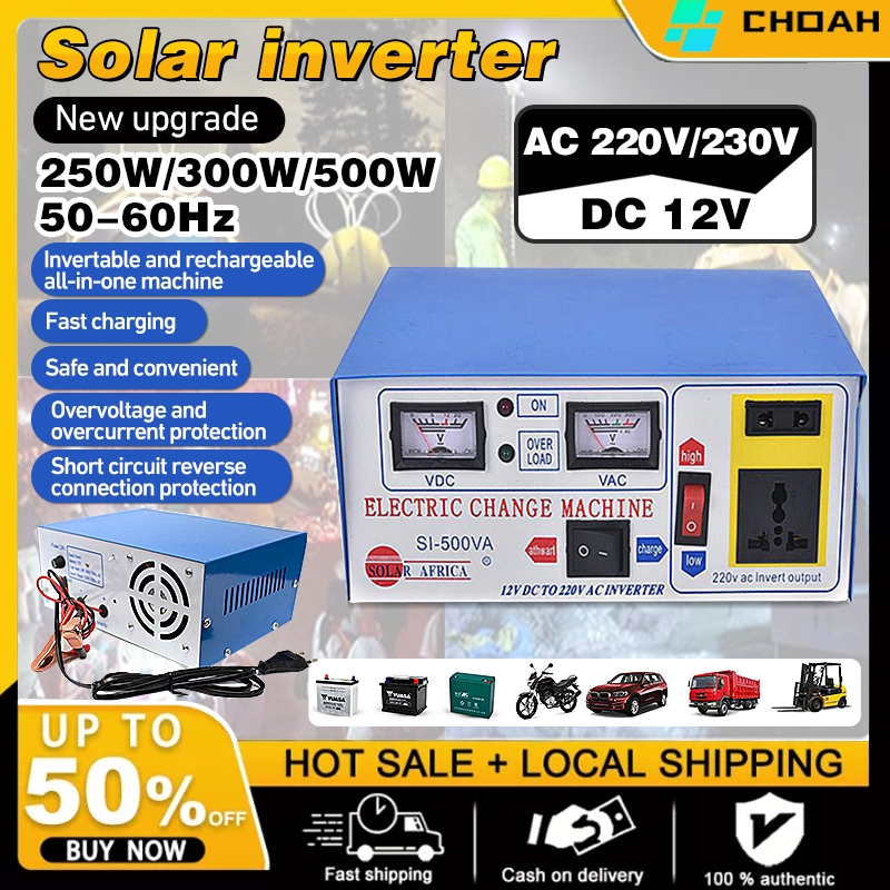 Solar Power Inverter 250w 300w 500W Solar Supply Inverter 12V DC/230V AC Output Max Inverter ...