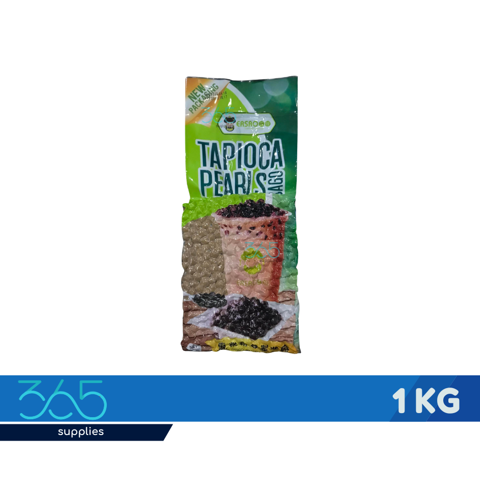 Ersao Echo Black Tapioca Pearls (Regular) – 1kg Perfect for Milk Tea, Shakes, and Frappes ...