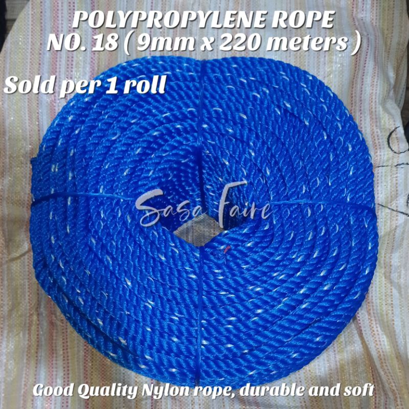 NYLON ROPE POLYPROPYLENE ROPE 9MM X 200 METERS SOLD PER ROLL LUBID TALI ...