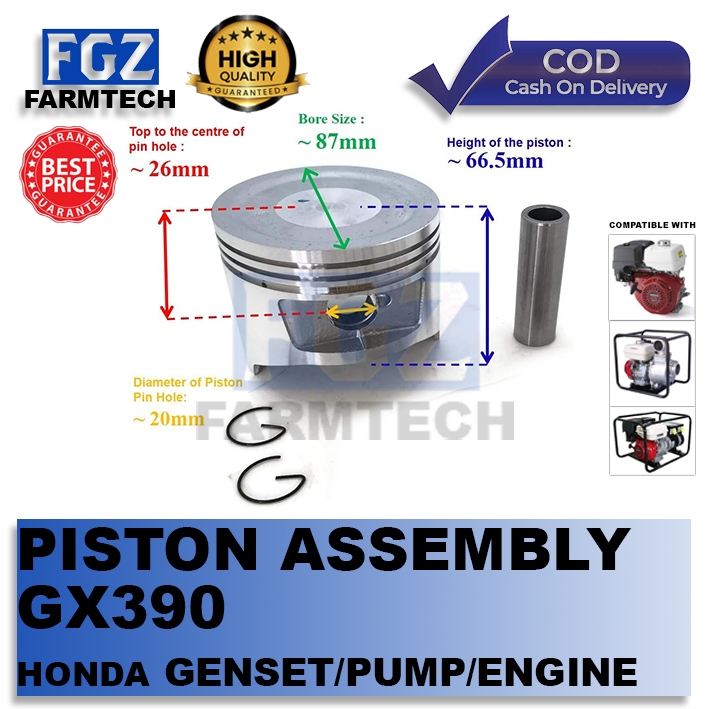 PISTON ASSY GX390 honda 13HP 11HP HIGH QUALITY ASSEMBLY GASOLINE ENGINE ...