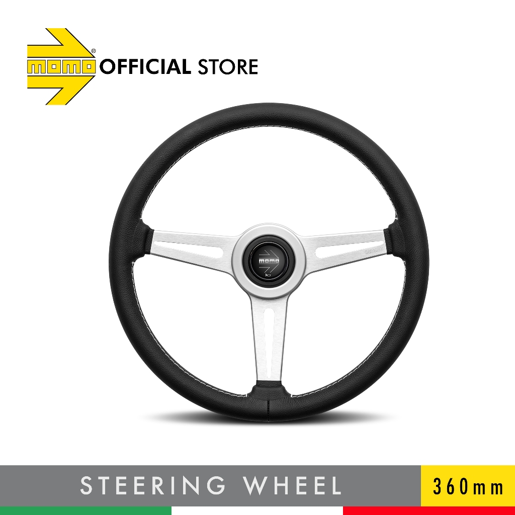 MOMO Retro 360 Steering Wheel Silver 360mm | Shopee Philippines