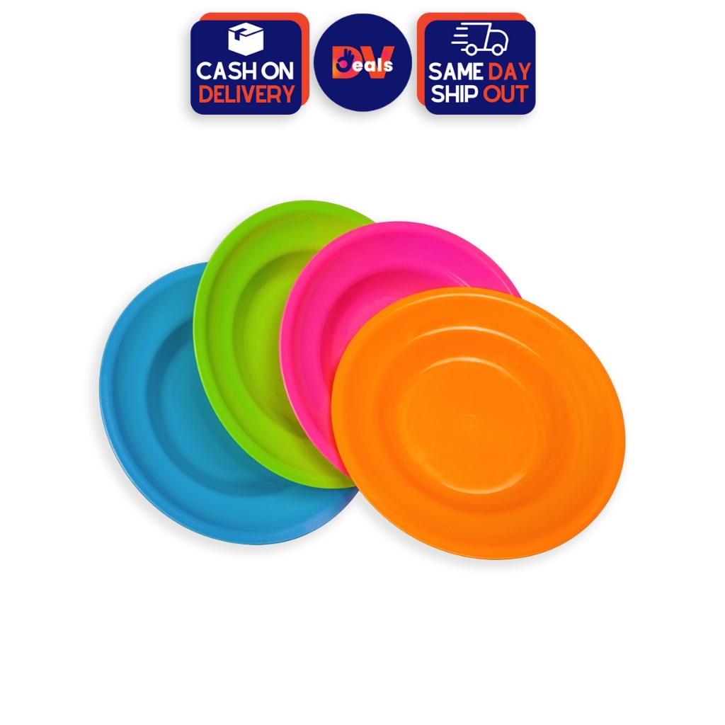 DVDEALS Round Plate/Plato - Reusable Plastic Dinnerware Plates ...