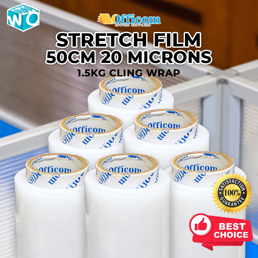 Stretch Film 50cm 1.5KG Cling Wrap (20Microns) for Packaging Officom Brand | Shopee Philippines