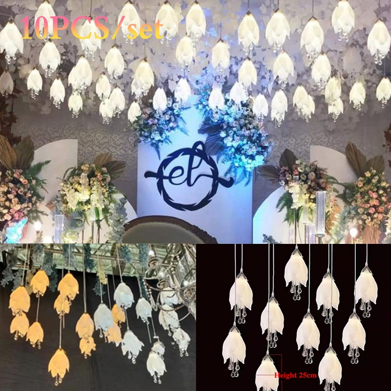 10pcs/set Magnolia chandelier, creative acrylic LED lights decorative ...