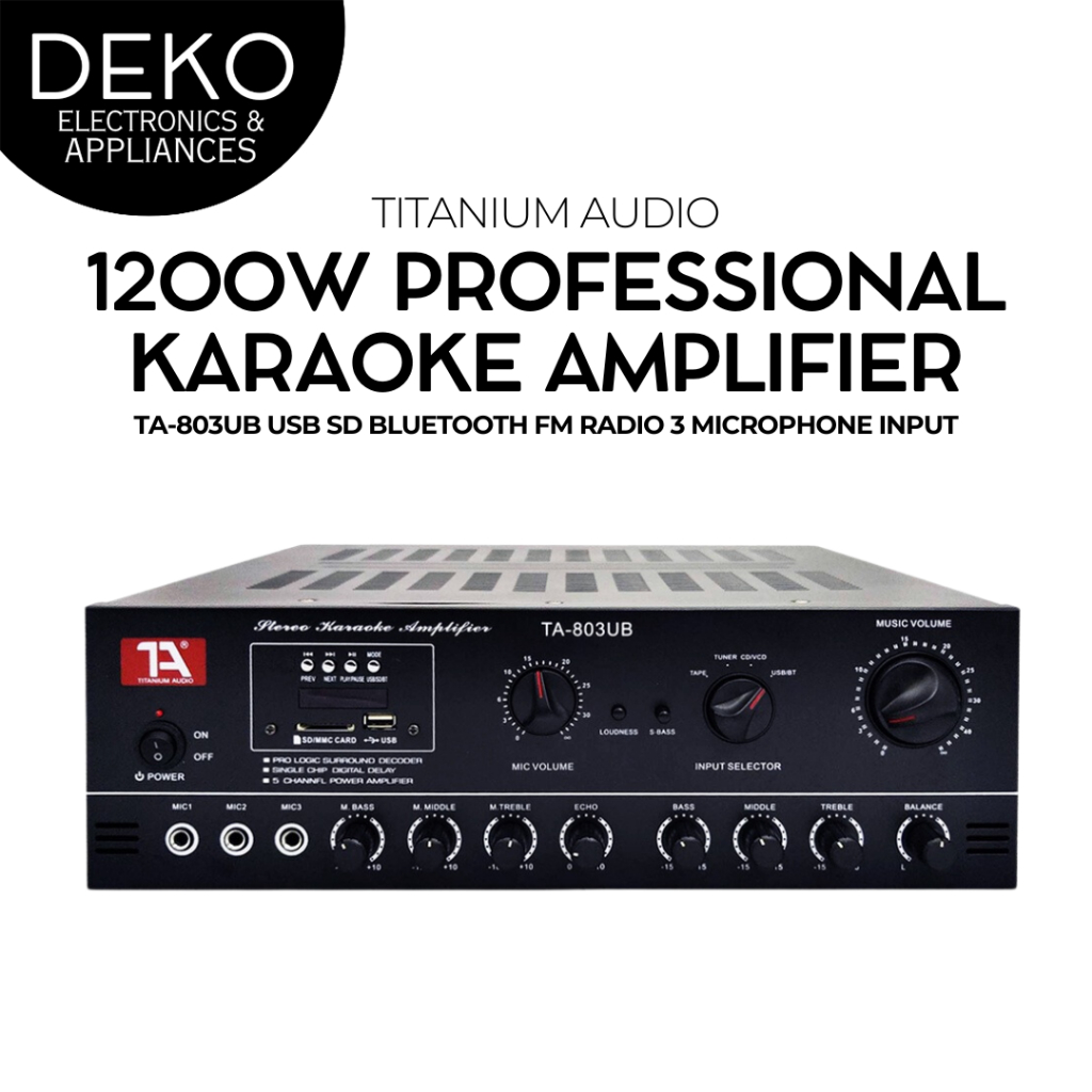 Titanium Audio TA 803UB 1200W Professional Amplifier Karaoke Bluetooth ...
