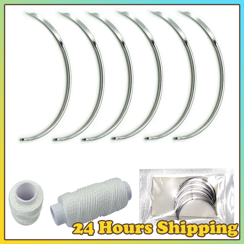 10Pcs/Set Surgical suture needle Stainless steel Veterinary Curve ...