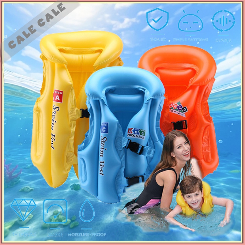 Cale Kids Inflatable Safety Swim Vest Life Jacket Swimming Aid PVC Life ...