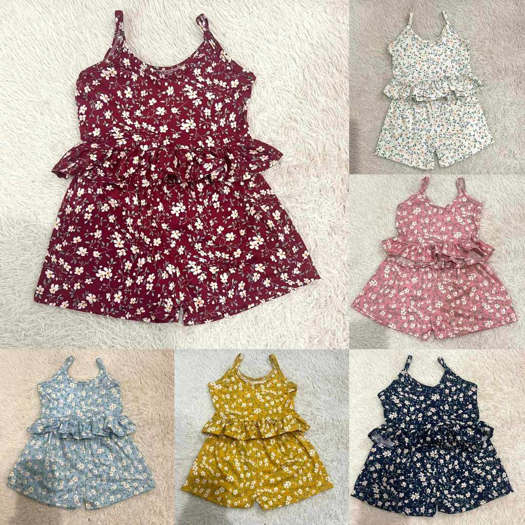 Nicole Spaghetti Strappy ruffle Terno for kids fit 2 4 Yrs Old | Shopee ...