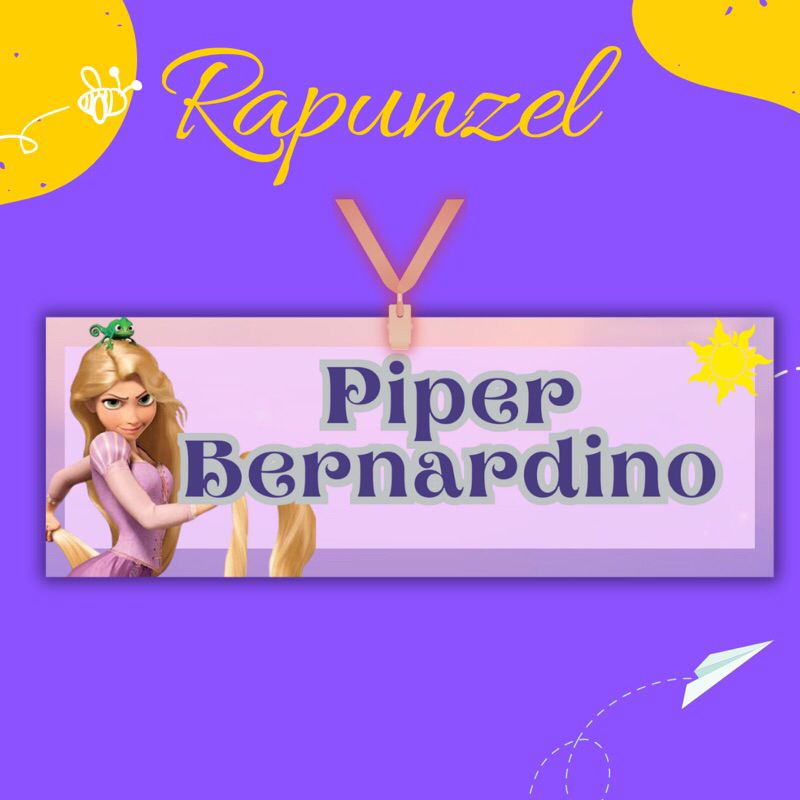 Name plate/name tag/ PVC/laminated/disney princess | Shopee Philippines
