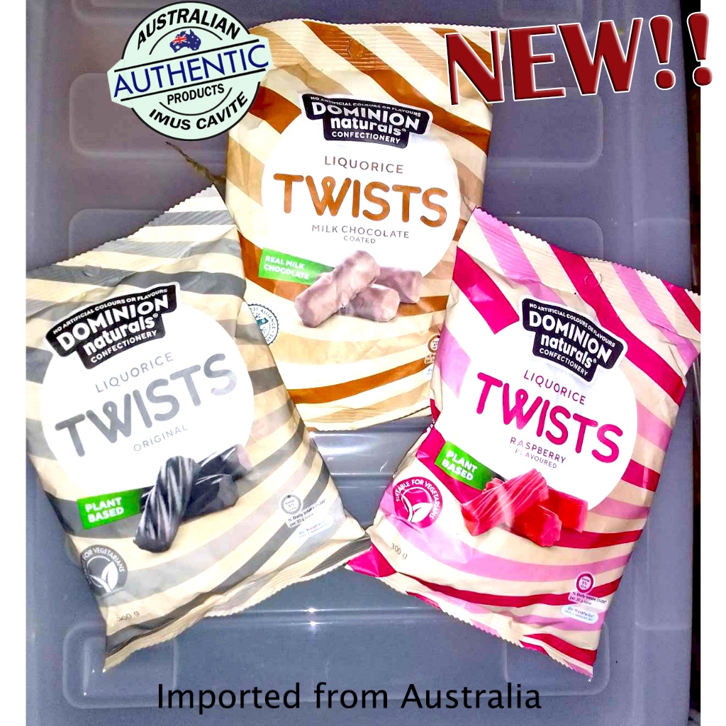 NEW STOCK! Dominion naturals LIQUORICE TWISTS Chocolate 300g | Shopee ...
