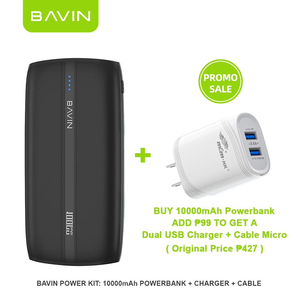 BAVIN PC087 10000mAh Slim Size Portable Power Bank W/ Micro Type-C ...