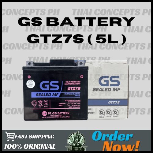 GS BATTERY GTZ7S - 5L MAINTENANCE FREE for raider 150 fi / carb ...
