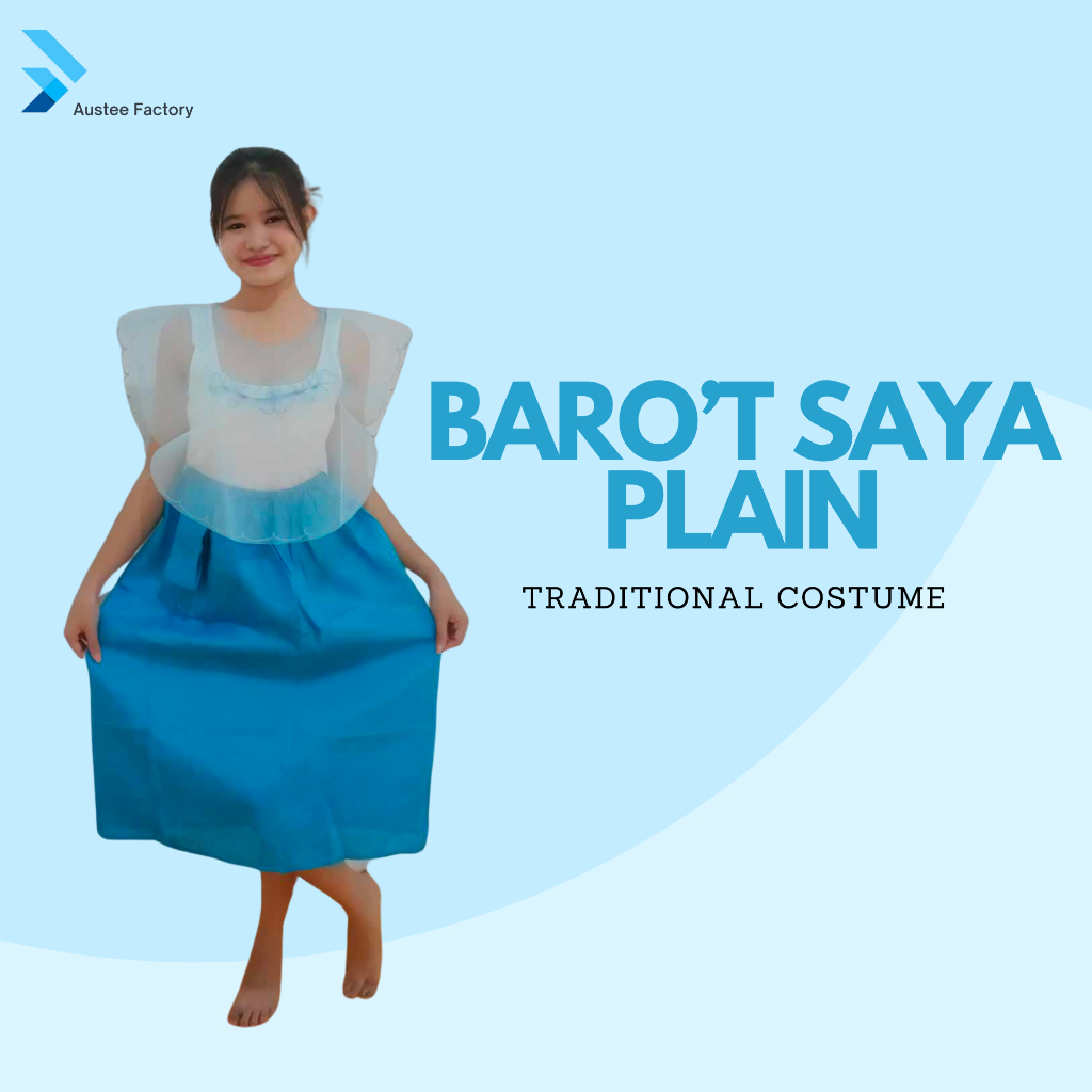 Austee Baro at Saya Kasuotang Pang Pilipino Traditional Costume Plain ...