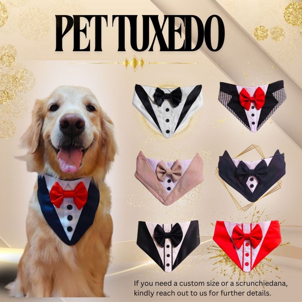 CLASSY FORMAL DOG TUXEDO BANDANA VELCRO CLOSURE | Shopee Philippines