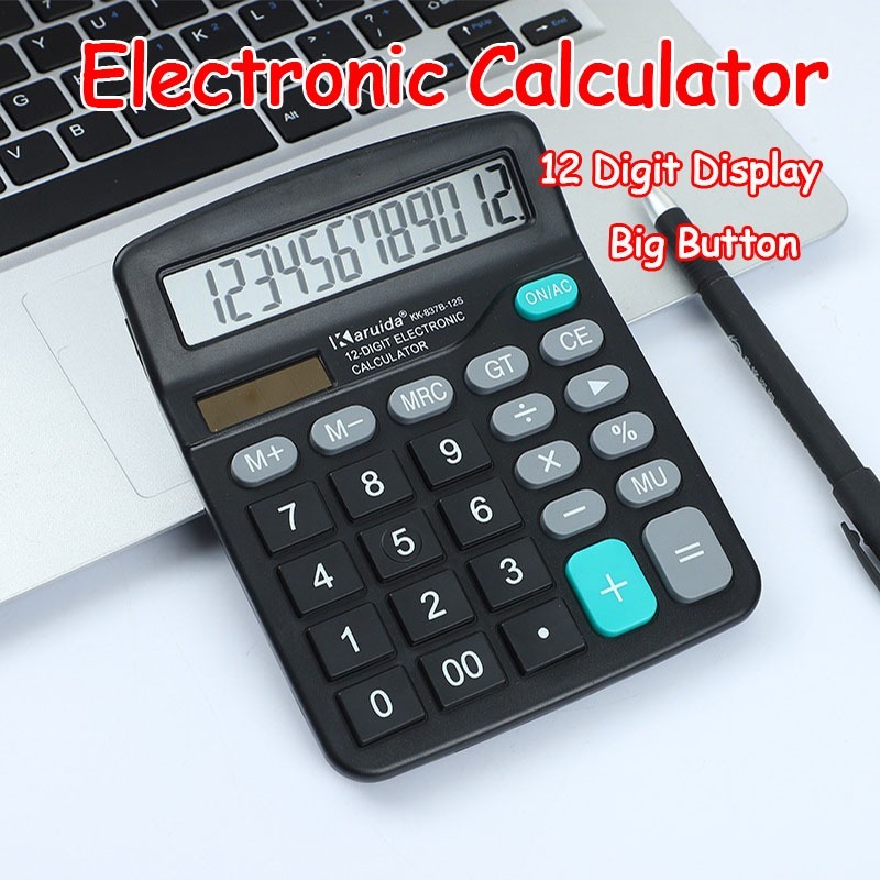 Electronic Calculator 12-digit Display Multi-function Large Button Dual ...