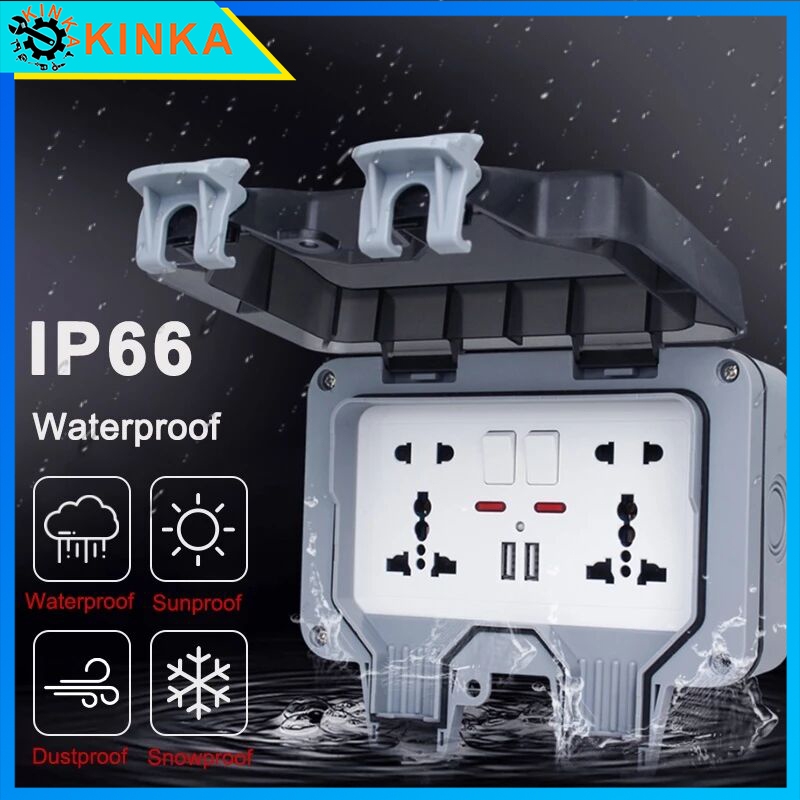 Outdoor Waterproof Socket Outdoor IP66 Surface Mount Rainproof Outdoor ...