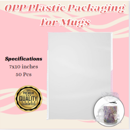 OPP PLASTIC Packaging for MUGS (50 pieces/pack) no adhesive | Shopee ...