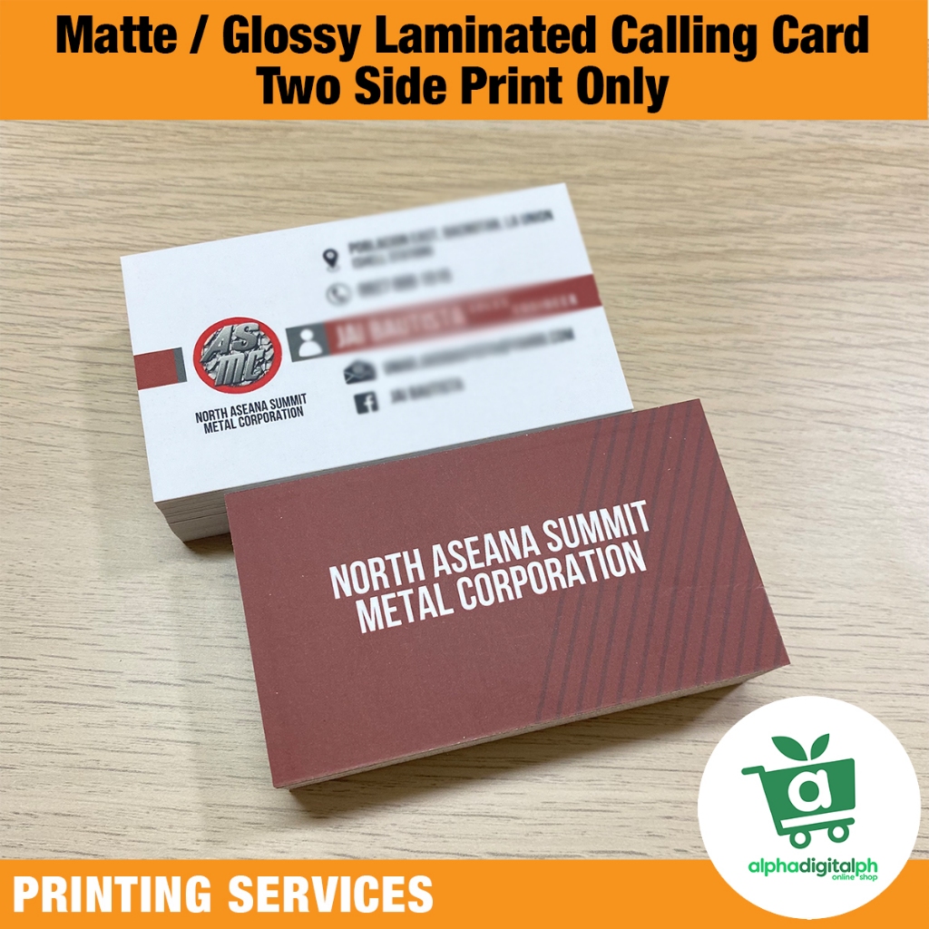 Laminated Calling Card Business Card Thank You Card Printing Two Side ...