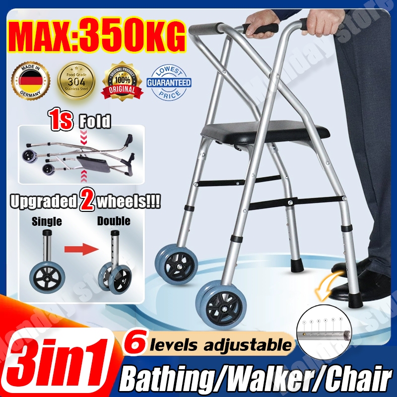 Adult walker Elderly walker 6 Levels adjustable Stainless Steel walker ...