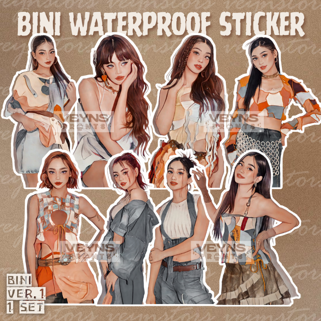 BINI MALOI AIAH SHEENA JHOANNA MIKHA COLET GWEN STACEY WATERPROOF VINYL ...