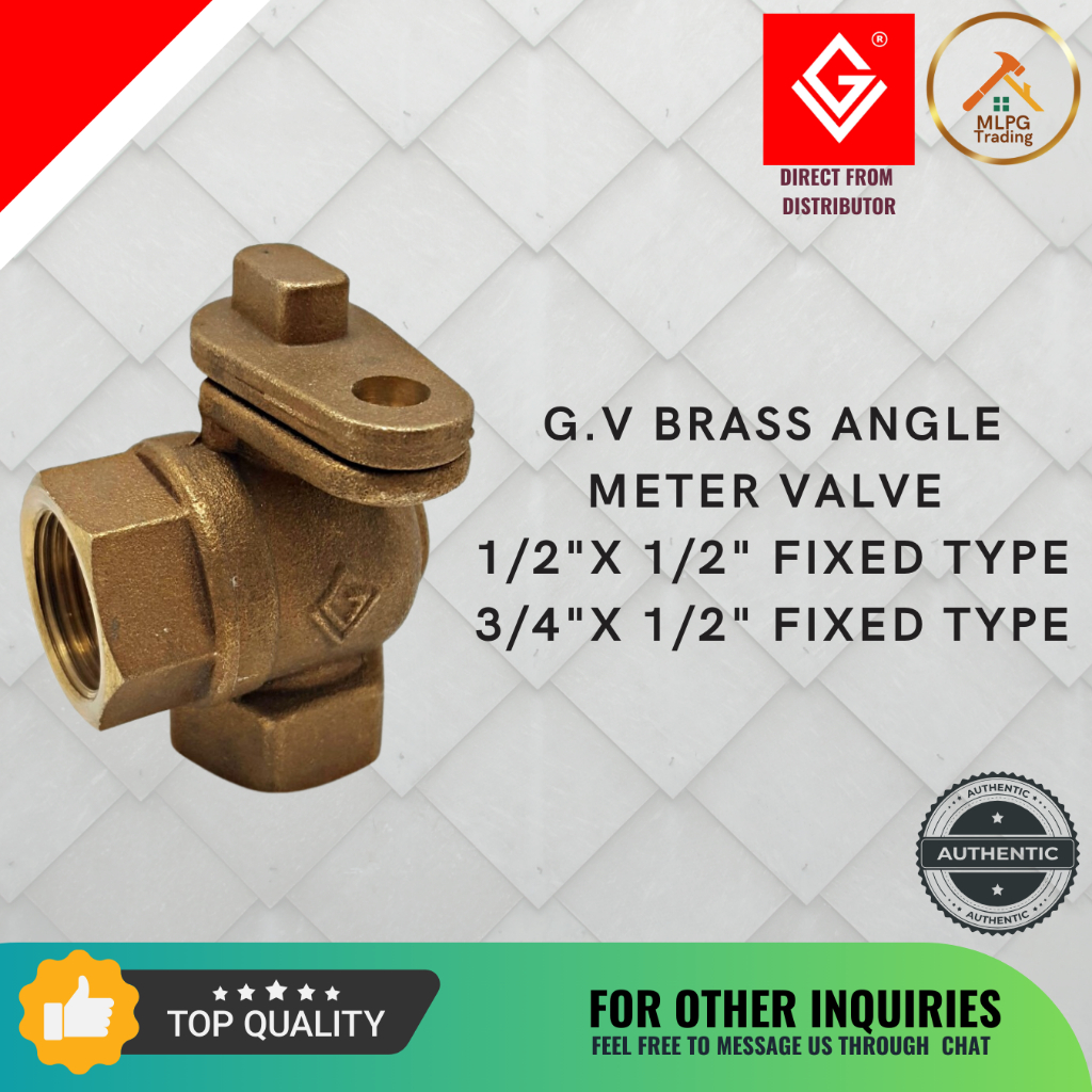 Great Volume Brass Angle Meter Valve (1/2" x 1/2", 3/4" x 1/2" Fixed Type) | Shopee Philippines