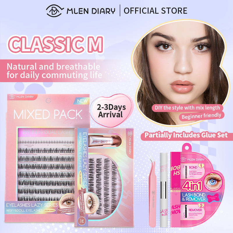 MLEN DIARY Eyelash Extension DIY Clusters Fake Lashes Individual ...