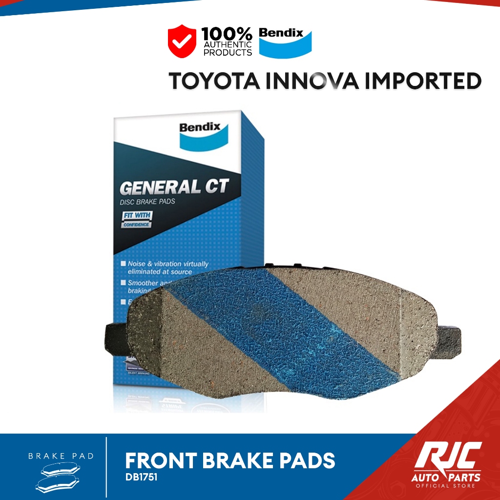 BENDIX BRAKE PAD TOYOTA INNOVA IMPORTED FRONT DB1751 1set | Shopee ...
