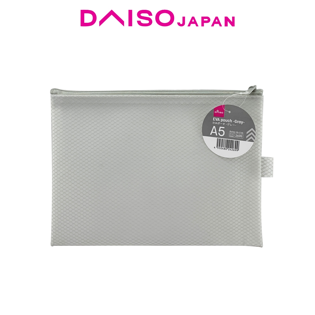 Daiso A5 EVA Flat Pouch (Gray) | Shopee Philippines