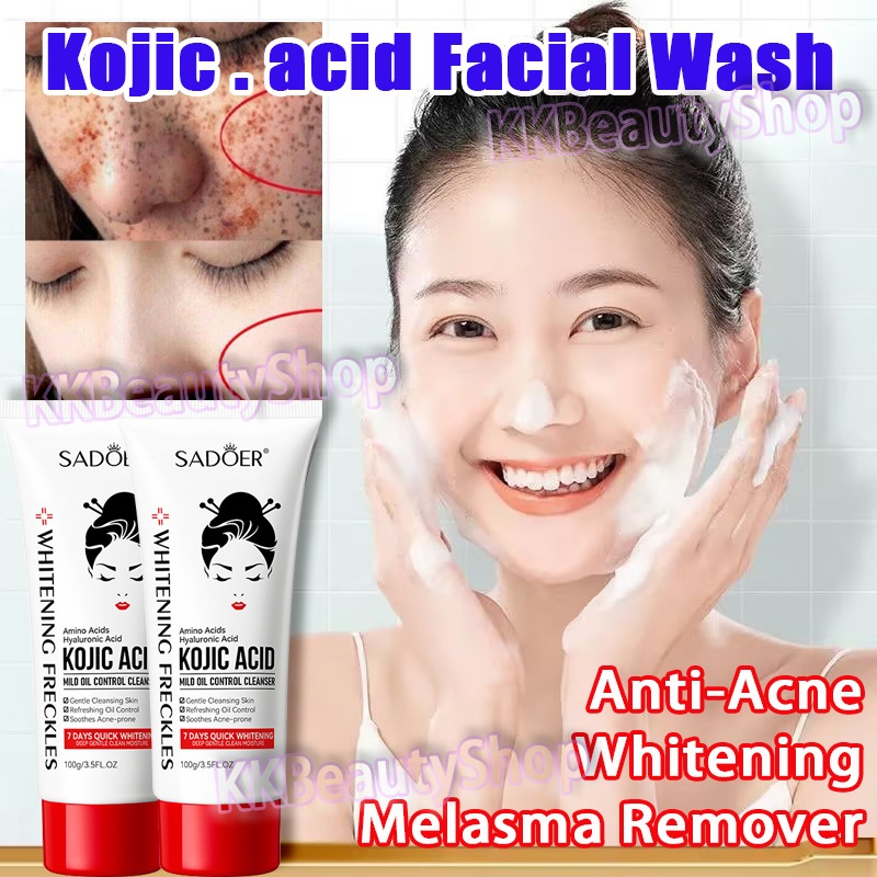 Kojic Acid Facial Wash Whitening Facial Cleanser Oil Control Melasma ...