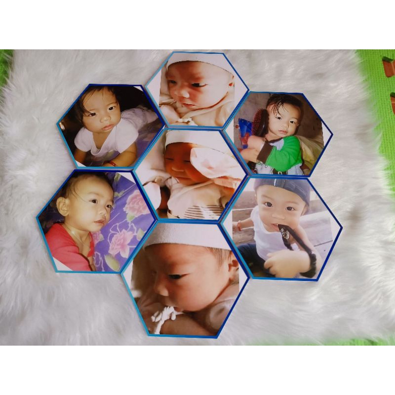 Hexagon photo frame in SINTRA BOARD | Shopee Philippines