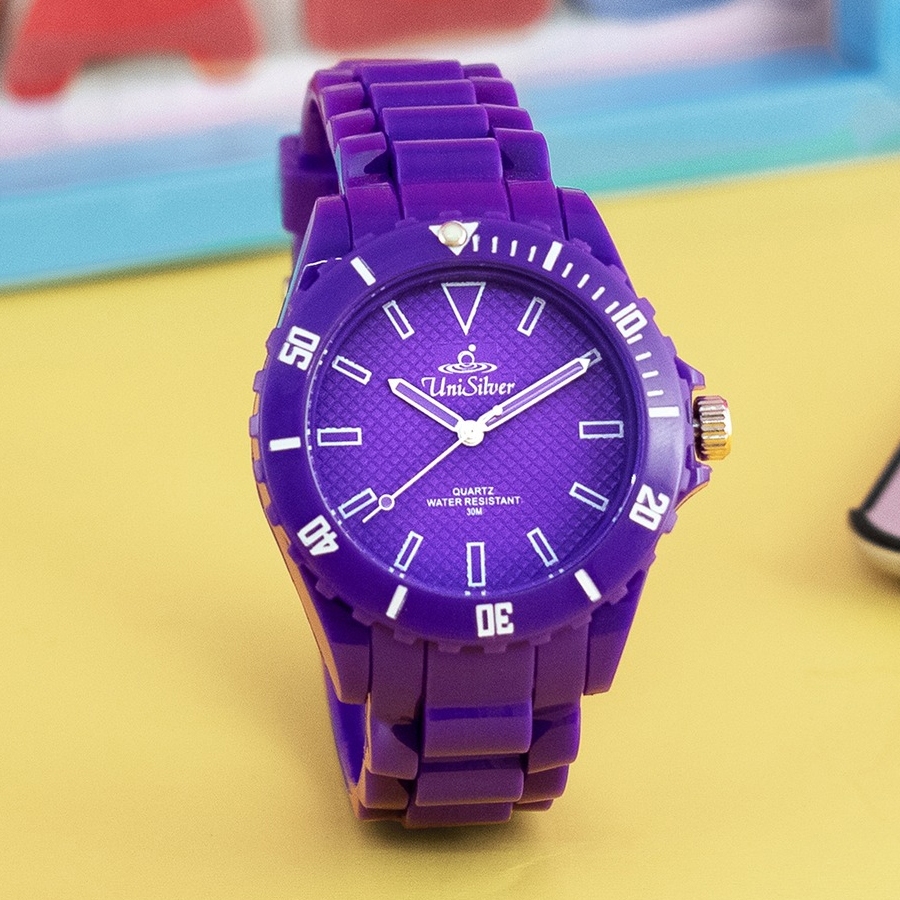 UniSilver TIME HD Unisex size Violet Analog Rubber Watch KW1097-1105 ...